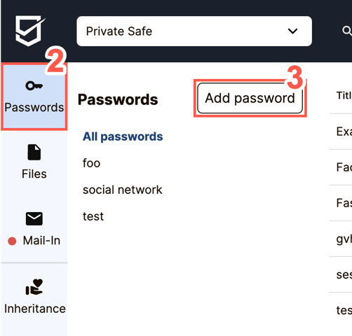 Adding a Password to Your SecureSafe