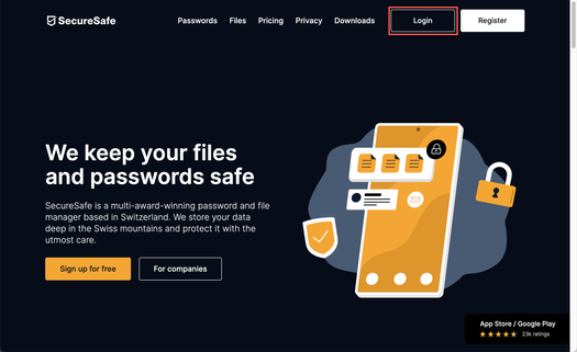 Log in to SecureSafe (Classic): How to Access your Passwords and Files