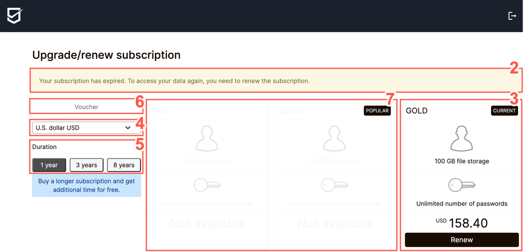Upgrading or Renewing your Subscription Type