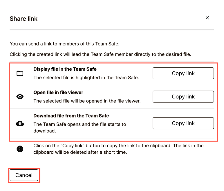 Files Interface: Organizing Files in Your Team Safe