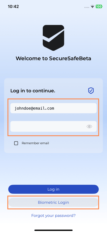 SecureSafe Mobile App: How to login?