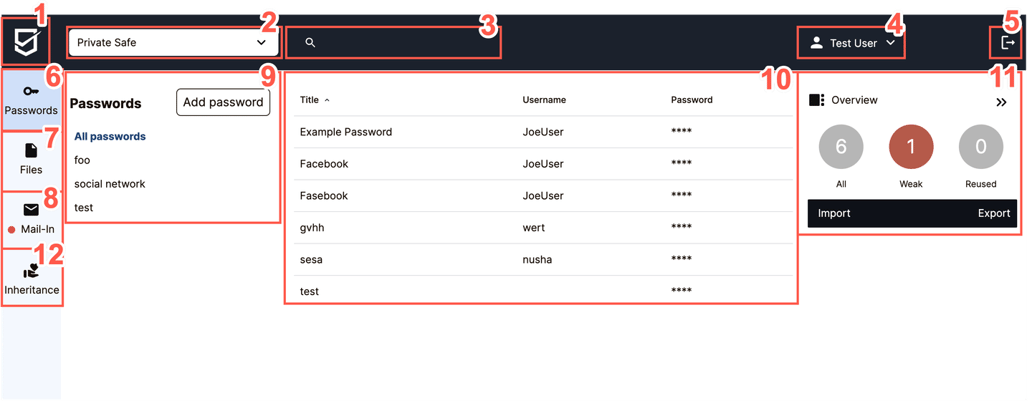 Navigating SecureSafe: Interacting with the SecureSafe Interface