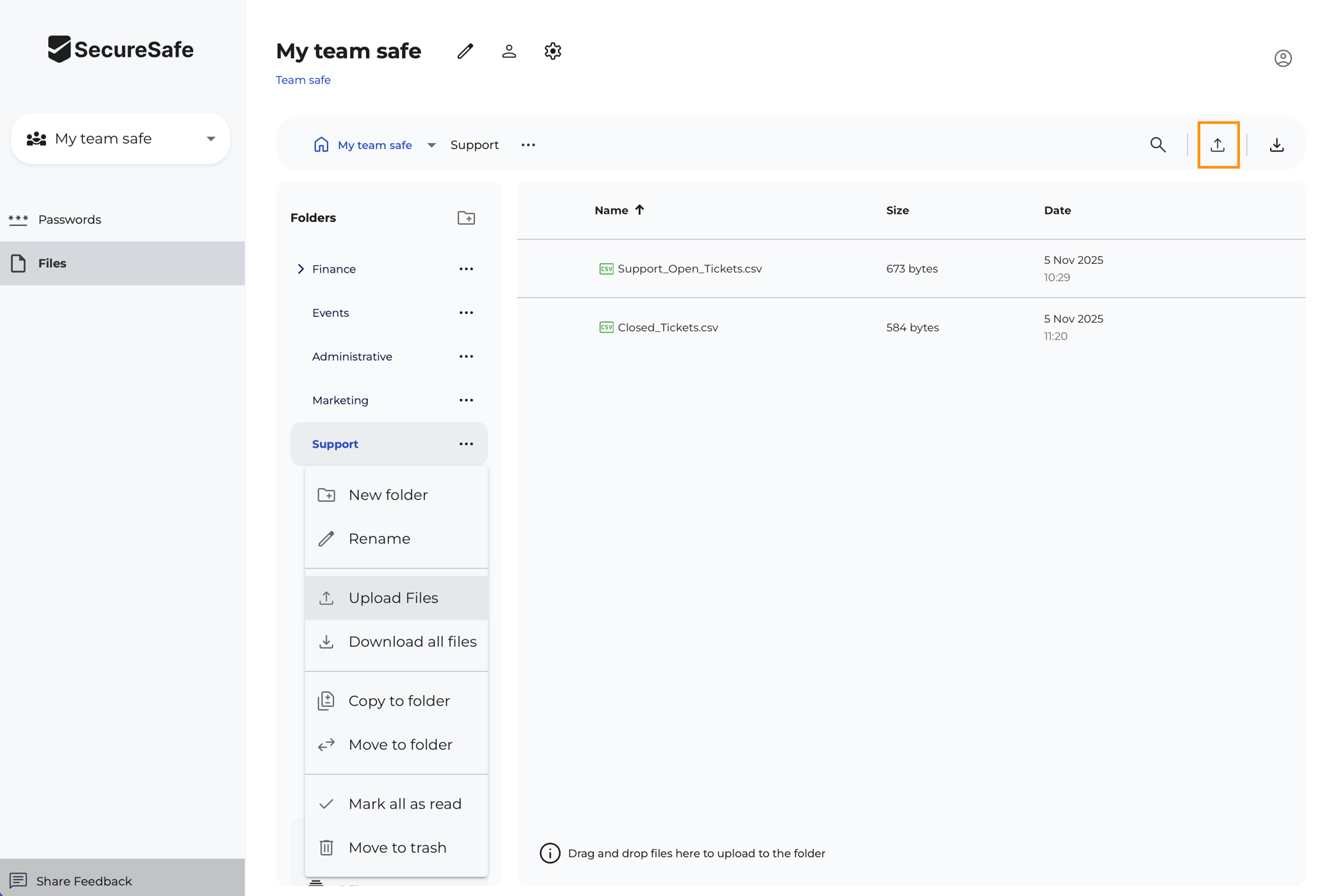 Uploading files: How to upload files to File Manager?