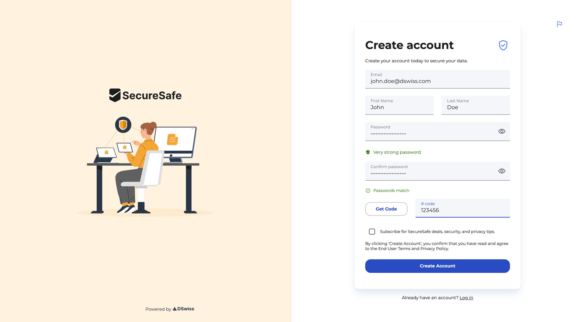 How to create a SecureSafe Account?