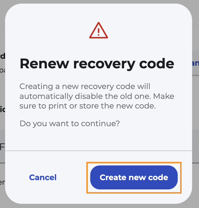 SecureSafe - Recovery Settings