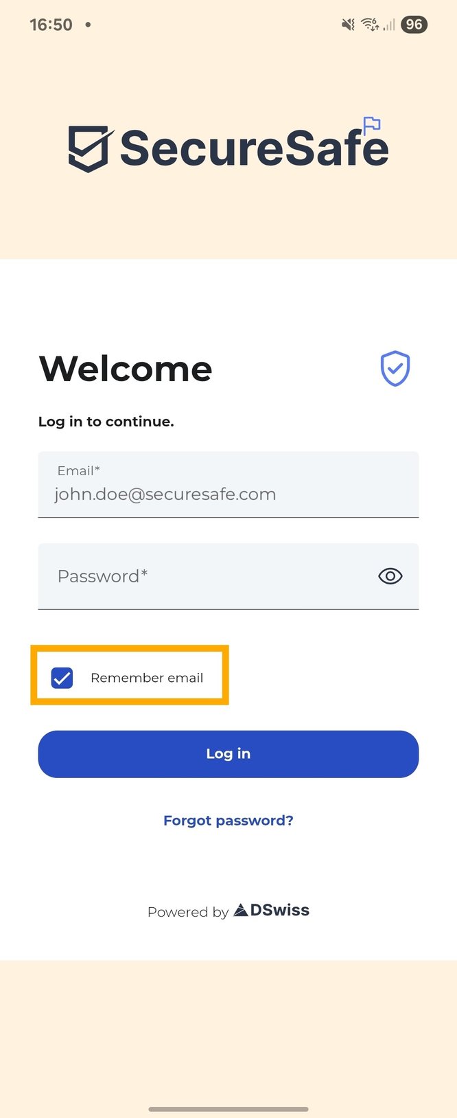 SecureSafe Mobile App: How to login?