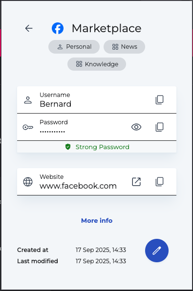 SecureSafe Pass Browser Extension: Add Password